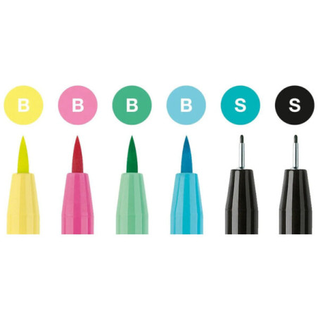 Faber-Castell Pitt Artist Pen Hand Lettering Set 6 pcs Pastels