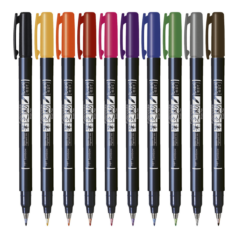 Tombow Fudenosuke Brush Pen Hard Tip - Blue