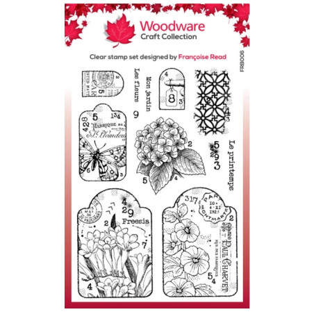 Woodware-Garden Tags Clear Stamp Set